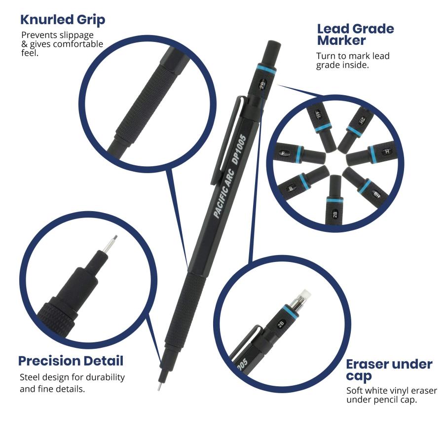 Pacific Arc Chromagraph Metal Mechanical Pencil .5 mm Black Barrel ...