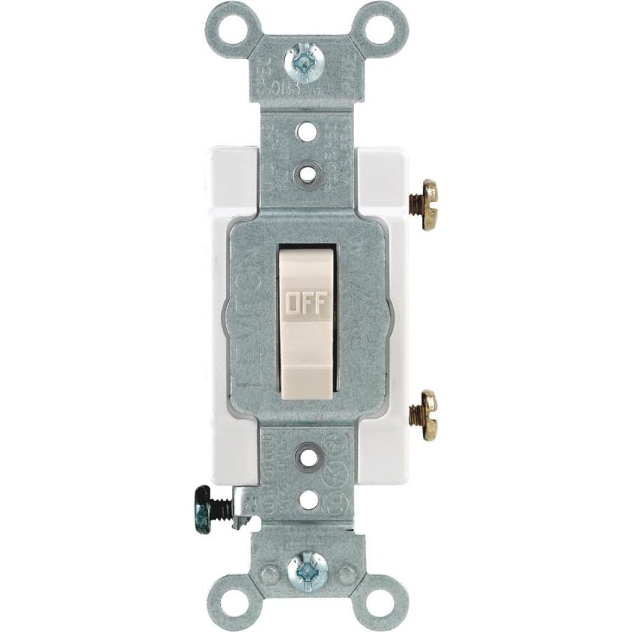 Leviton Toggle Switch Single Pole Residential 20 Amp 120 V Light Almond ...