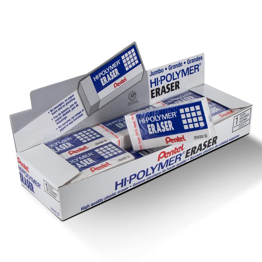 Pentel Hi-Polymer Eraser Jumbo Size 12 pack(ZEH-20) : かめよしエクスプレス - 通販 ...