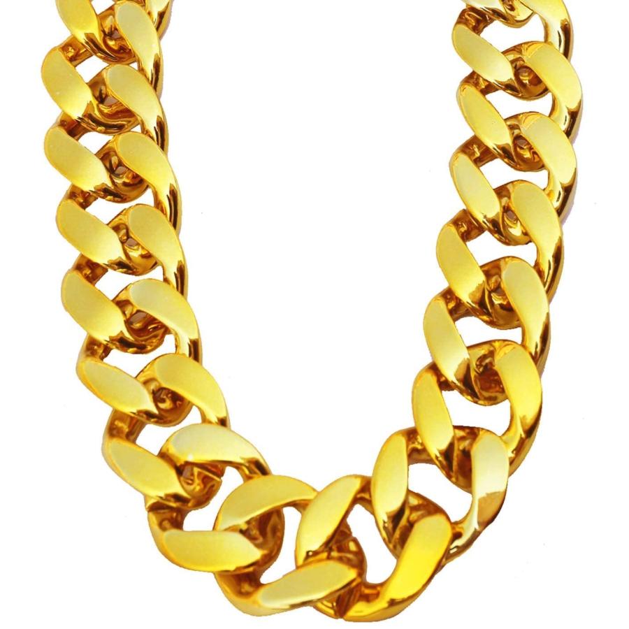 PinCute Men's Gold Chain Necklace 36 inches Big Chunky Fake Plastic Hip ...
