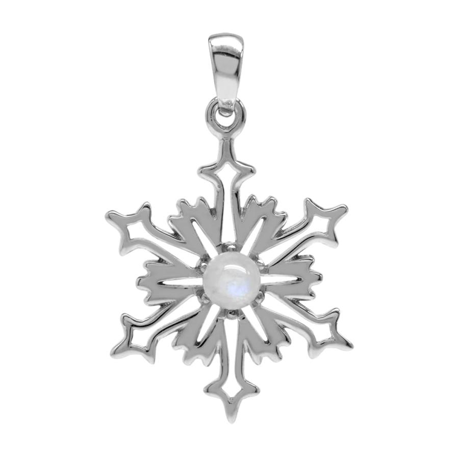 Silvershake Natural Moonstone 925 Sterling Silver Snowflake Pendant : 7b8f41ng55 : かめよしエクスプレス ...