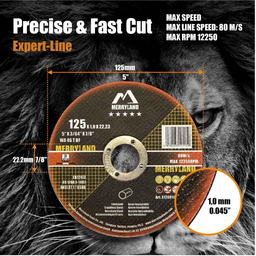 Merryland Cut off Wheel 5 inch for Angle Grinder Metal Cutting Wheel 5 ...