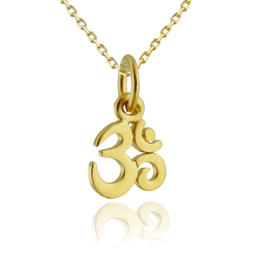 FashionJunkie4Life 24k Gold Plated Sterling Silver OM Necklace 18 Chain ...