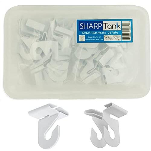 Sharp Tank - 25 Pairs of High Strength Aluminum Utility Hooks for Drop Ceiling T-Bars - 50 Pcs ...