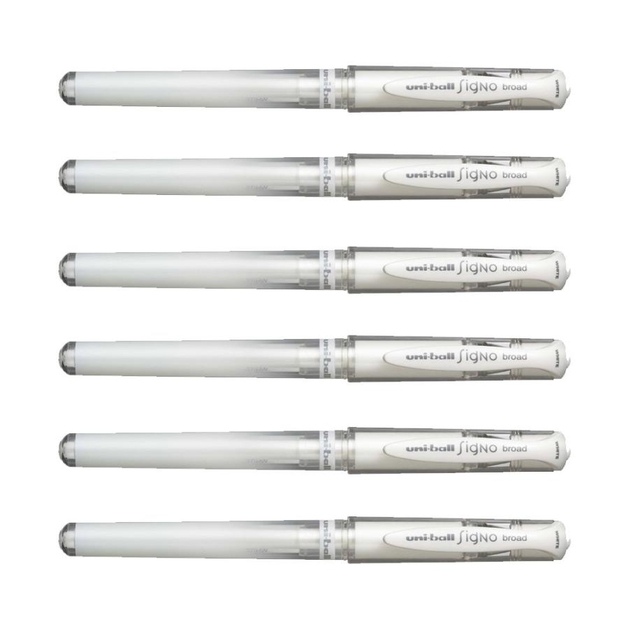 Uni-Ball Signo Broad Point Gel Impact Pen White (6 Pens) : かめよしエクスプレス ...