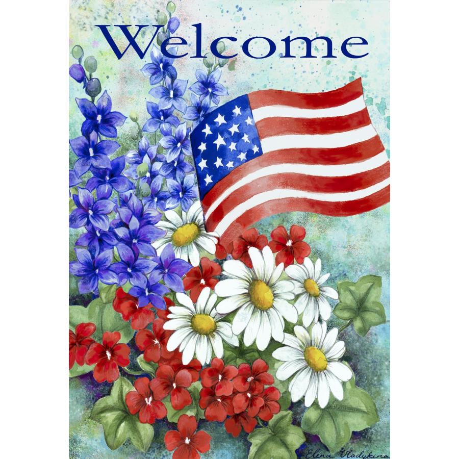 Toland Home Garden 102060 Welcome Patriotic Double Sided for Outdoor Flower Yard Decoration ...