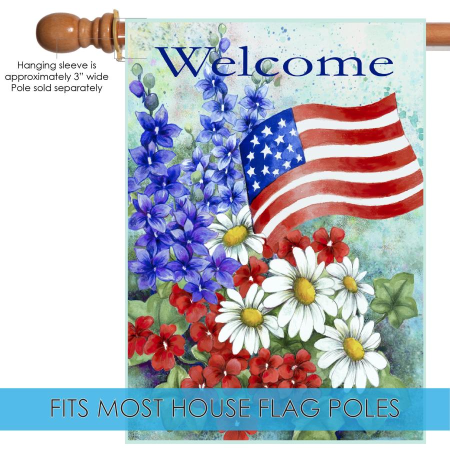 Toland Home Garden 102060 Welcome Patriotic Double Sided for Outdoor ...