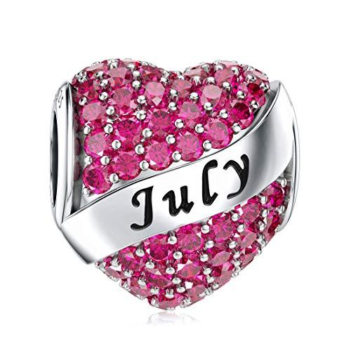 DALARAN July Birthstone Charms Sterling Silver Happy Birthday Heart ...