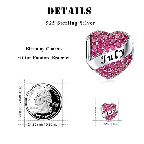 DALARAN July Birthstone Charms Sterling Silver Happy Birthday Heart ...