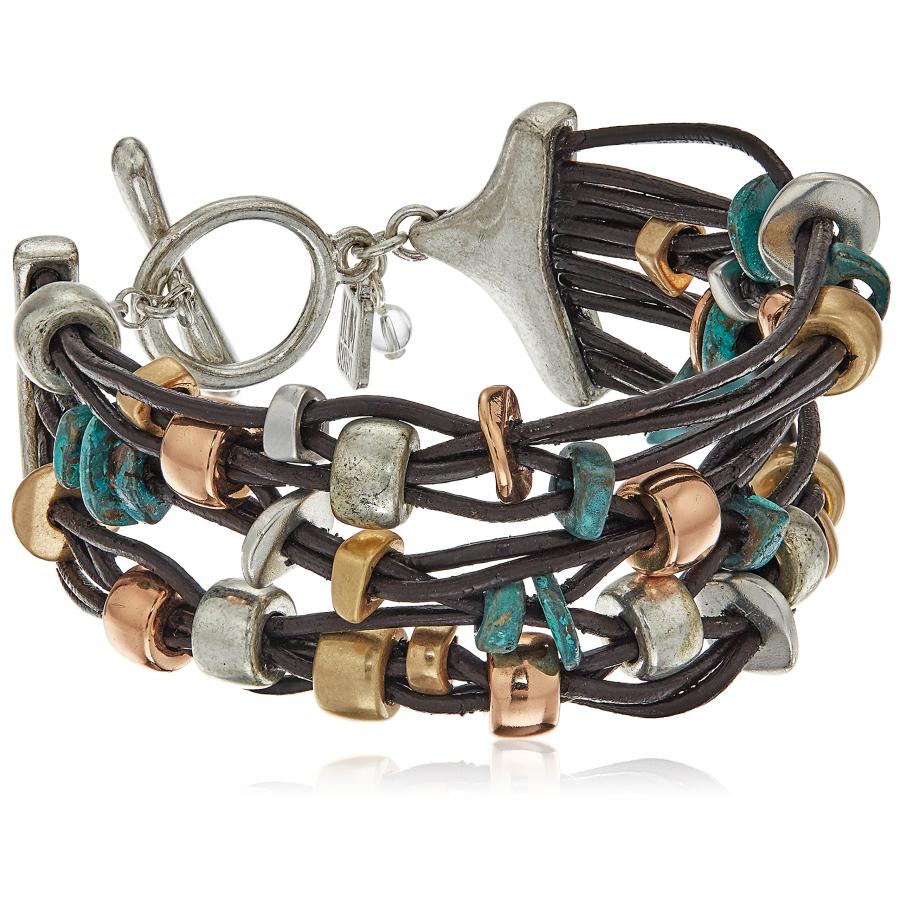 Robert Lee Morris Femme Petal Patina Mixed Metal Bead Multi-Row Toggle Bracelet : かめよしエクスプレス ...