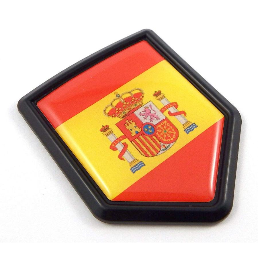 Spain Spanish Flag Black Shield Emblem Car Bike Decal Crest 3D Sticker ...