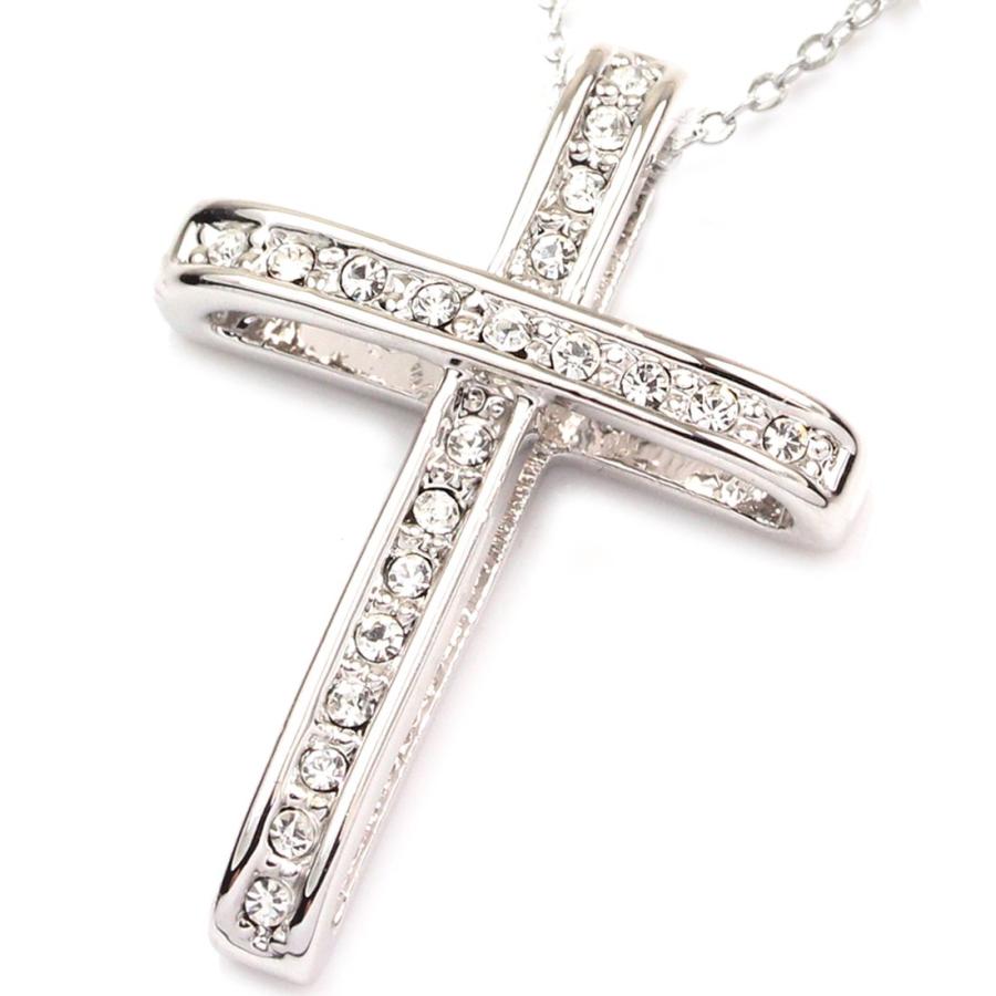FC JORY White Gold Plated Rhinestone Cross Cubic Zirconia Crystal ...