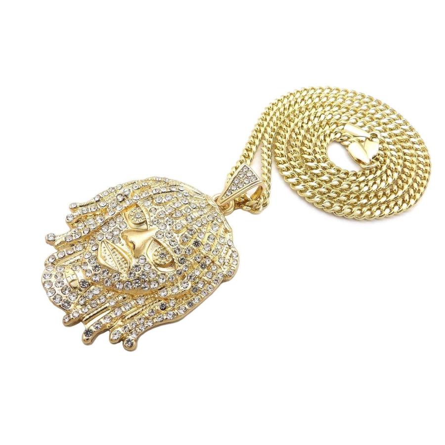 Pyramid Jeweler Mens Iced out Lil Pump Portrait Hip Hop Pendant & 24 ...