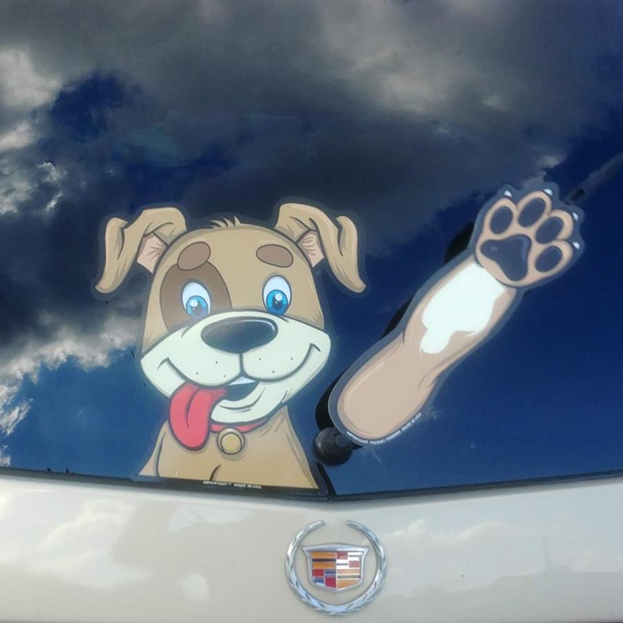 Barley Rescue Dog Waving WiperTags with Decal for Rear Vehicle Wipers ...