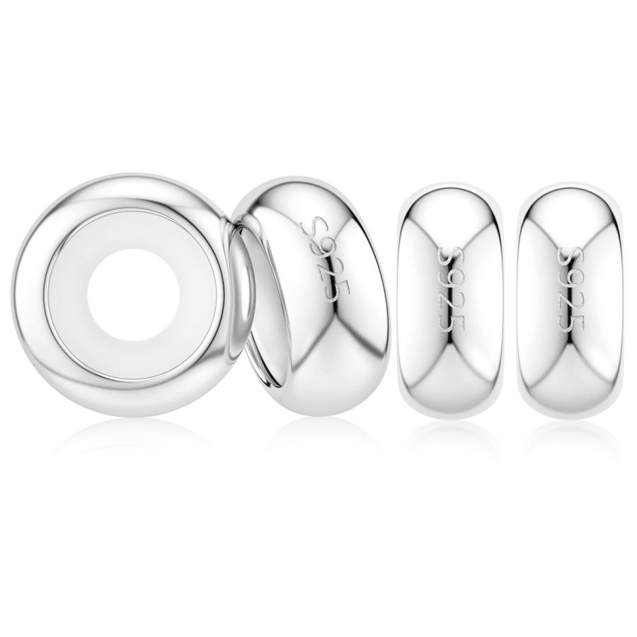 4pcs Sterling Silver Charm Stoppers Fit Pandora Charms Bracelet Bangle ...