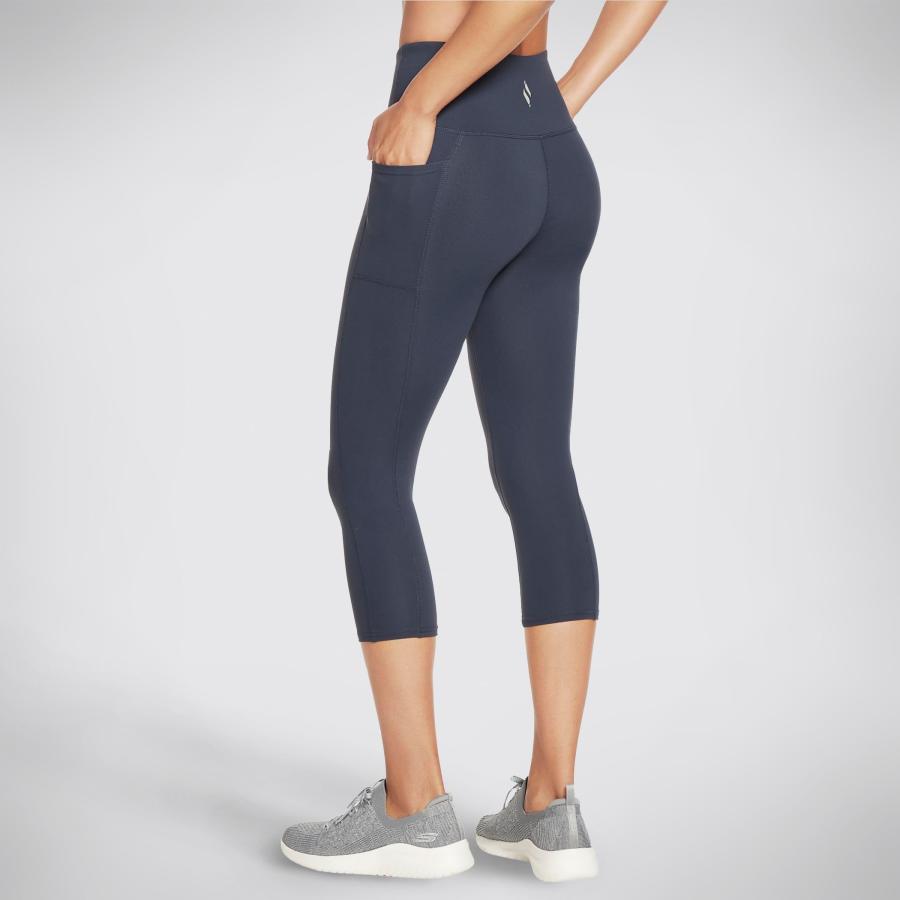 Skechers Women's Go Walk High Waisted Mid Calf Legging Navy Large : かめ ...