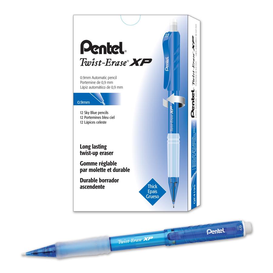 Pentel Twist-Erase Express Mechanical Pencil (0.9mm) Fashion Color Sky ...