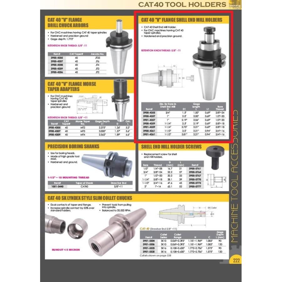HHIP 3900-4257 1 x Cat 40 V-Flange Shell End Mill Arbor : かめよしエクスプレス ...