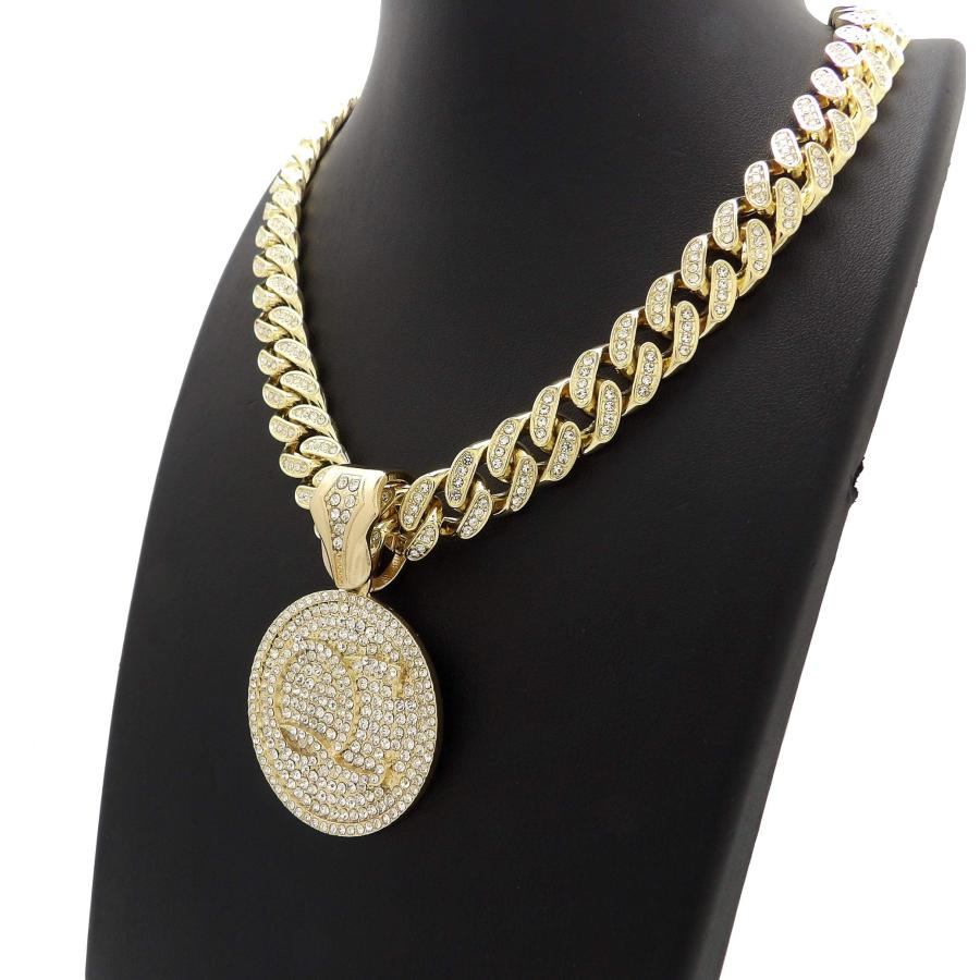 BLINGFACTORY Men Hip Hop QC Quality Control Pendant & 12mm 18in Full ...