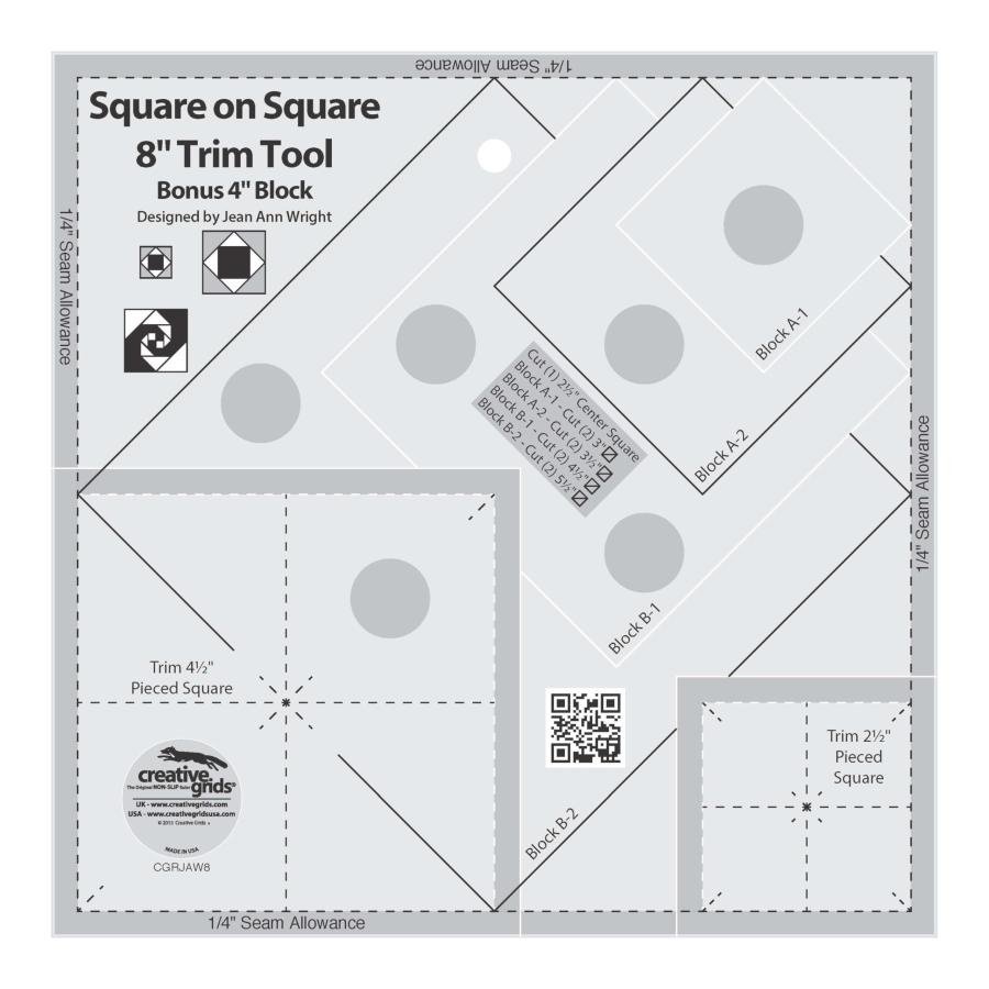 Creative Grids Square on Trim Tool - 4in or 8in Finished CGRJAW8 : かめよし ...