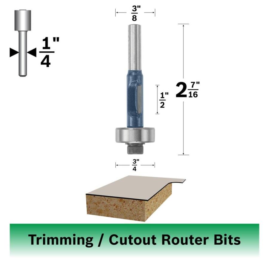 Bosch 85217M 3/16 In. Carbide Tipped 1-Flute Overhang Cutoff Bit : かめよし ...