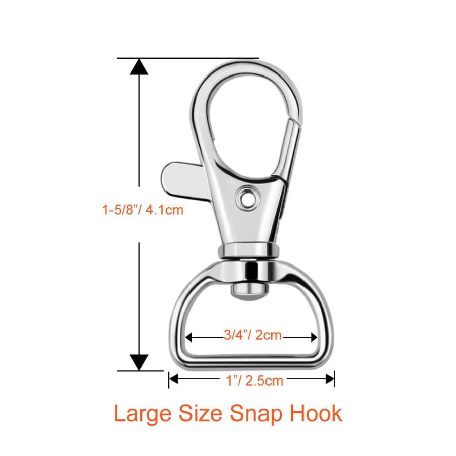 PAXCOO 60Pcs Key Chain Hooks with D Rings for Lanyard and Sewing ...