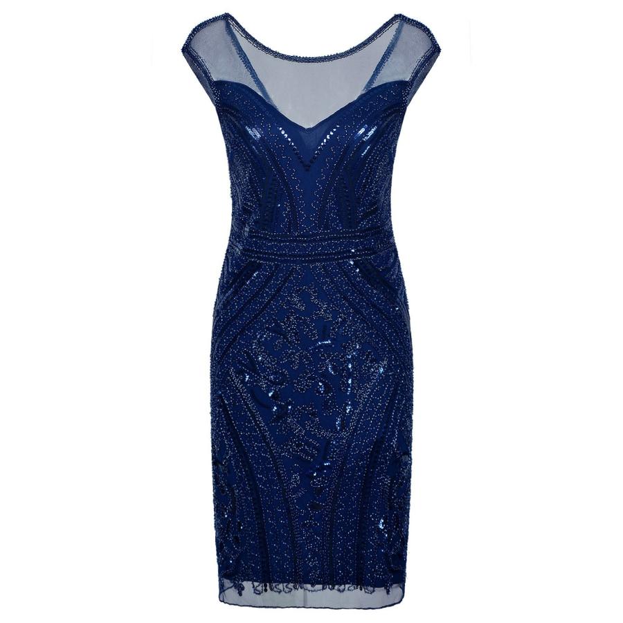 Vijiv 1920s Prom Wedding Dresses Inspired Sequins Cocktail Gatsby Flapper Dress Blue : かめよし ...