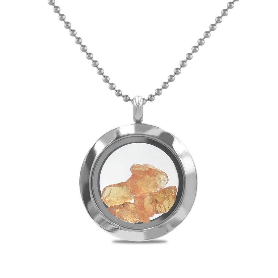 Starborn Spessartite Garnet Window Pendant in Stainless Steel ...