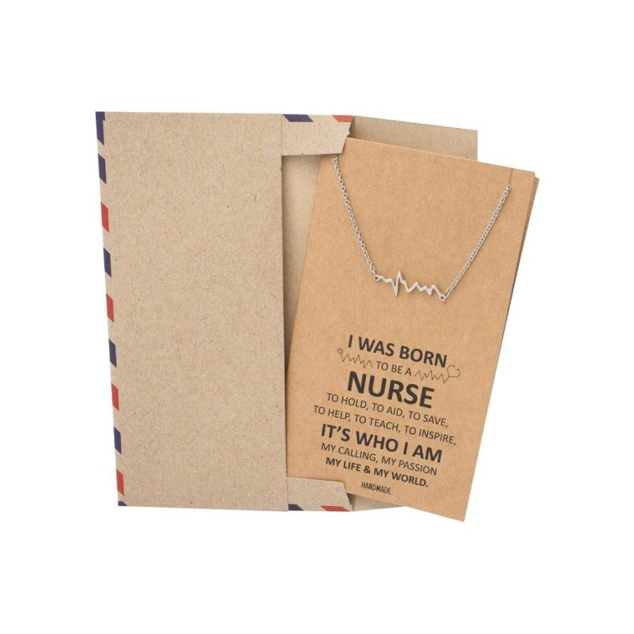 Quan Jewelry EKG Heartbeat Necklace Lifeline Pulse Pendant Female Nurse ...