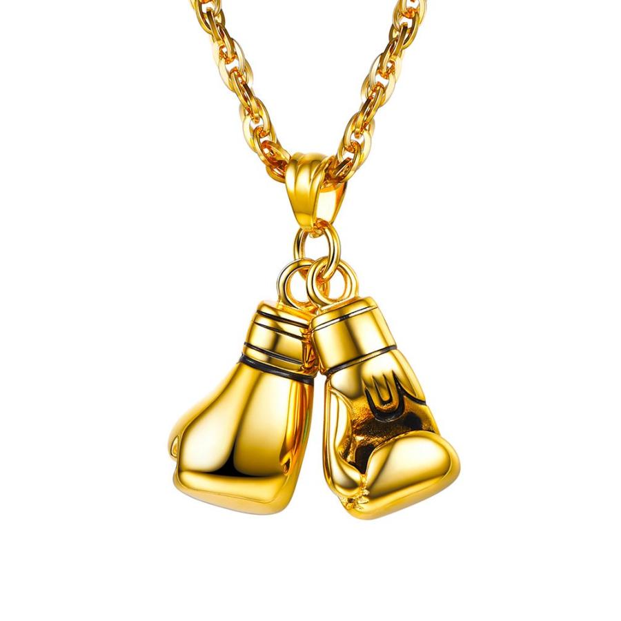PROSTEEL 18K Gold Plated Boxing Glove Pendant Necklace Sport Fitness ...