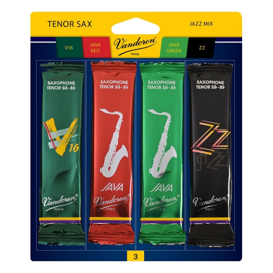 Vandoren SRMIXT3 Tenor Sax Jazz Reed Mix Card includes 1 each ZZ V16 ...