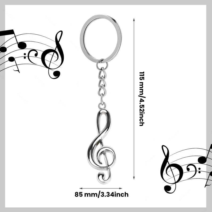 gootrades Musical Note Key Ring Keyfob Keyring Music Symbol Keychain ...