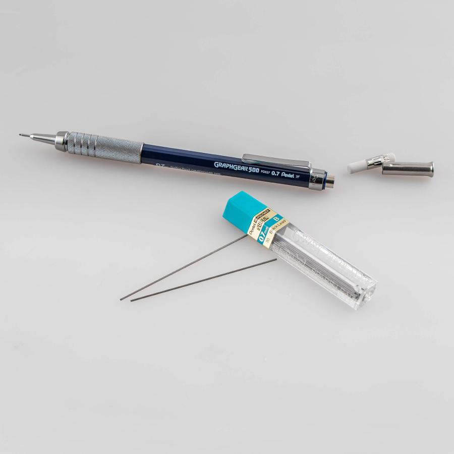 Pentel Drafting Kit with Graph Gear 500 Automatic Pencil 0.7mm Blue ...