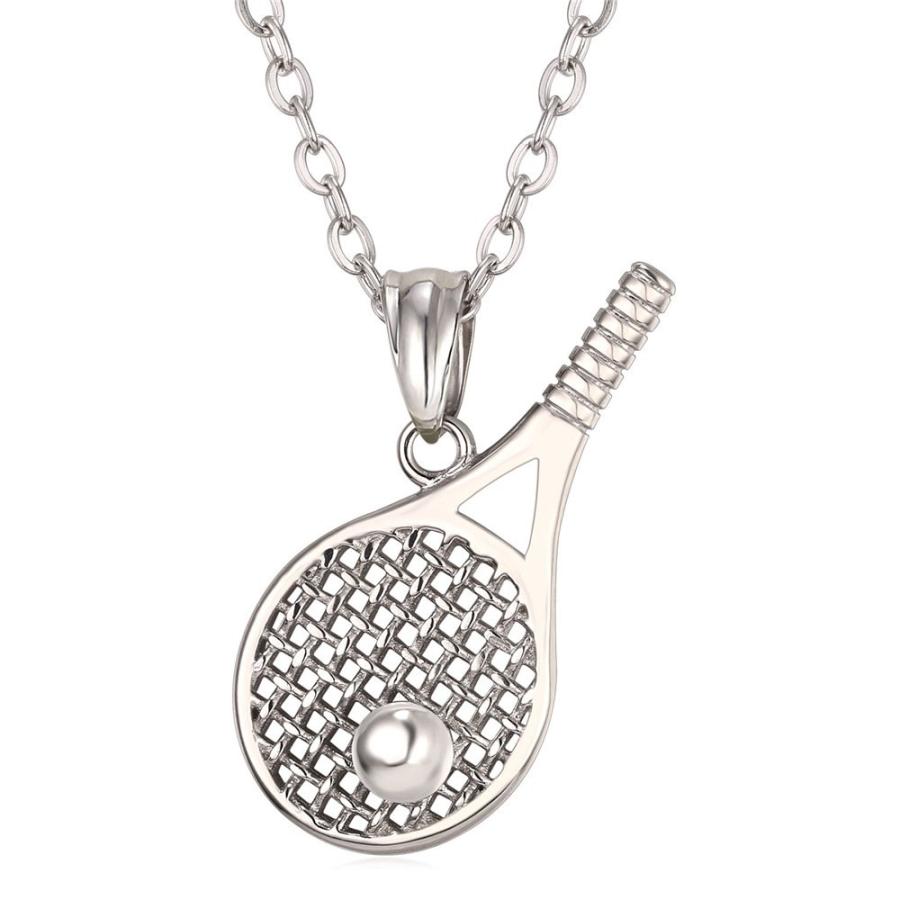 U7 Tennis Racket Necklace Stainless Steel Chain & Pendant Kpop Sport ...