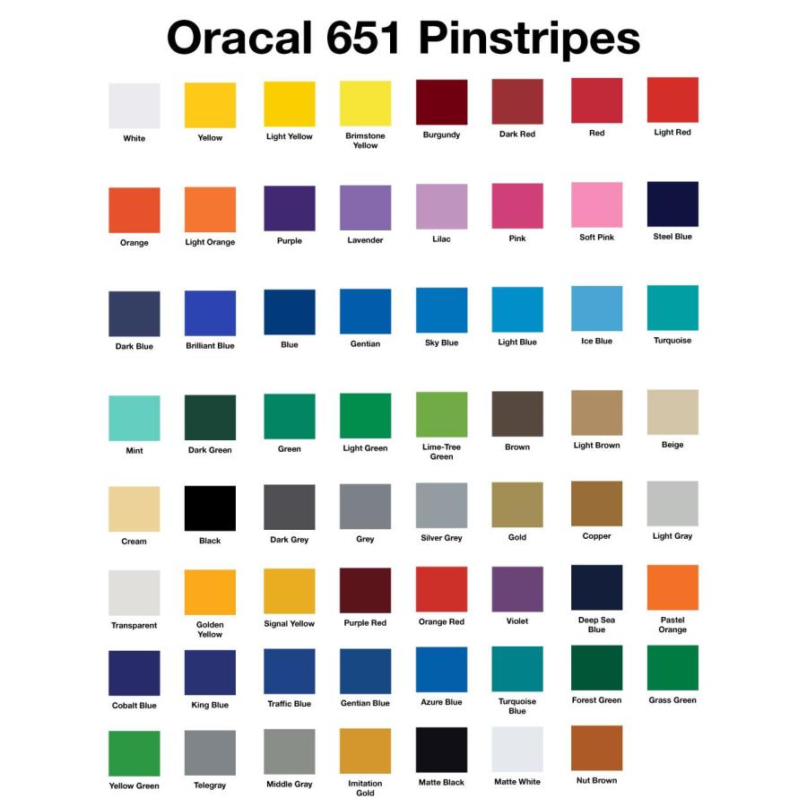 ORACAL 651 Vinyl Pinstriping Tape - Striping Lines Stickers 1/4 Matte ...