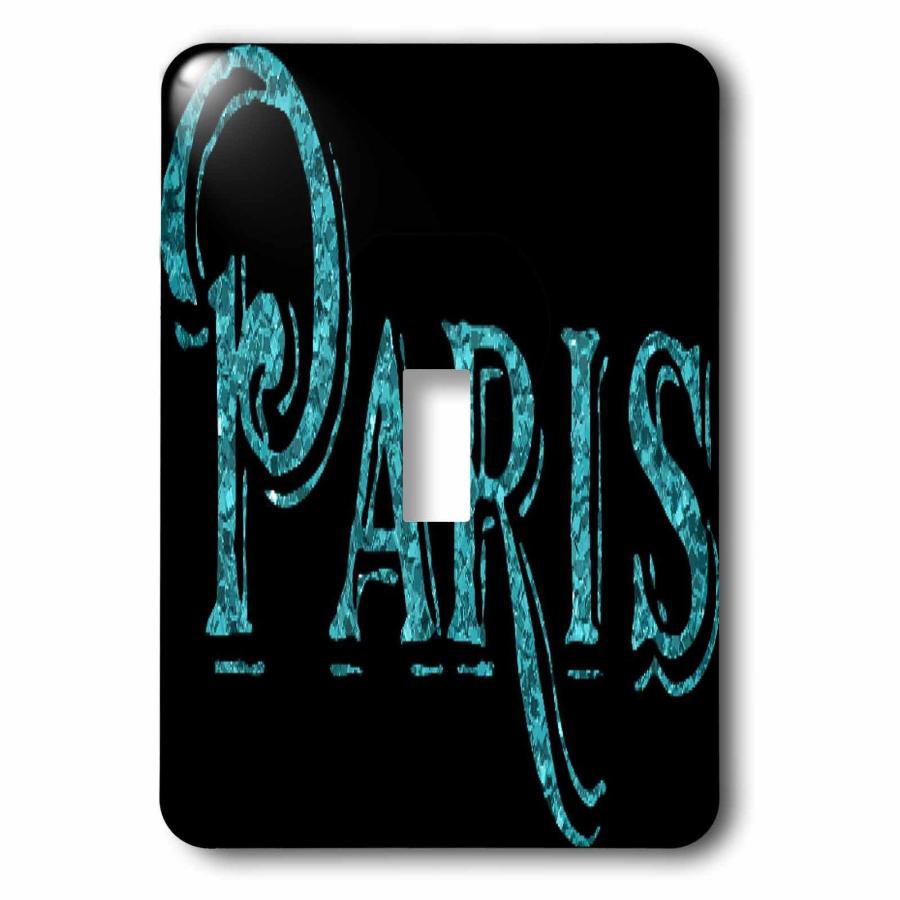 3dRose lsp_167930_1 The Word Paris in Turquoise Light Switch Cover ...