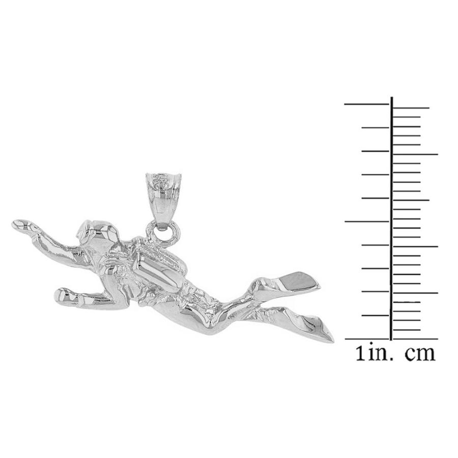 Sterling Silver 3D Scuba Diver Diving Frogmen Pendant Necklace 22 : かめ ...