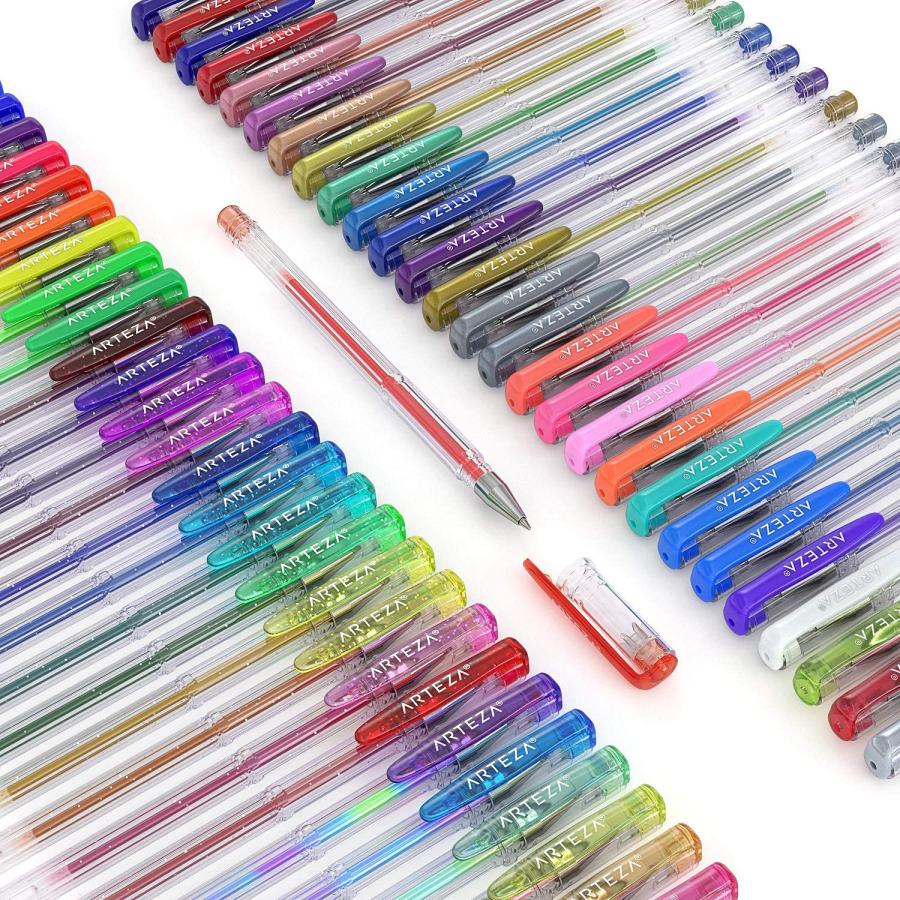 ARTEZA Gel Pens Colored Set of 60 Fine Point for Journaling and ...