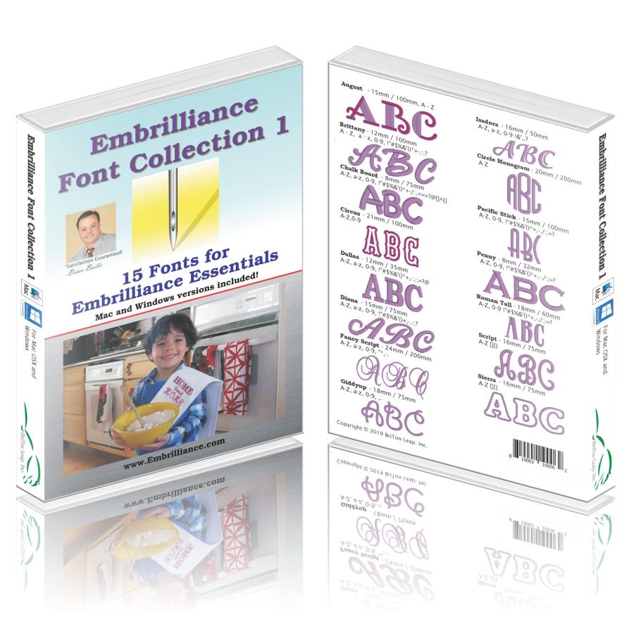 Embrilliance Font Collection 1 Embroidery Software for Mac & PC : かめよし ...
