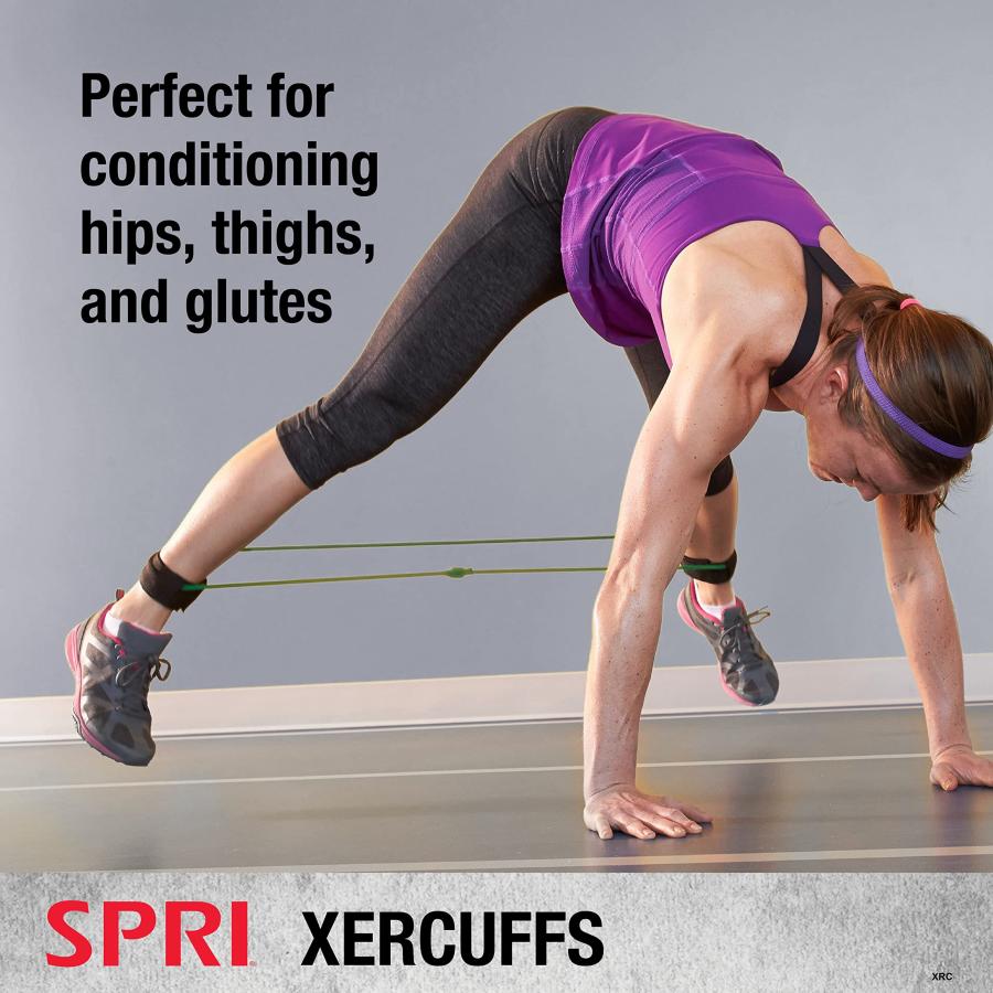 SPRI Xercuff Leg Resistance Band Exercise Cord with Non-Slip Padded ...