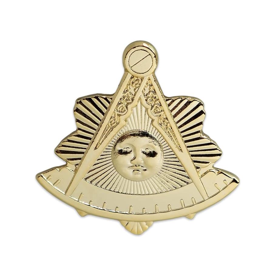 Shining Past Master Masonic Lapel Pin - [Gold][1 1/8'' Tall] : かめよし ...