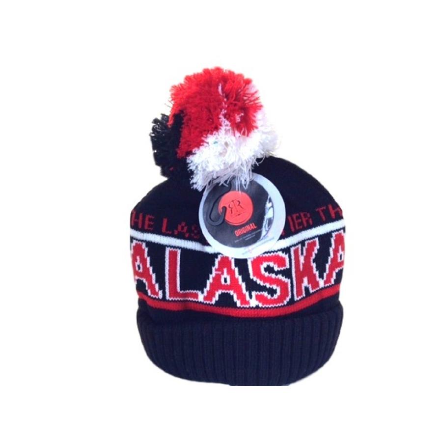 Robin Ruth Alaska Beanie Hat Heavy Quality Black Red White Pom : かめよし ...