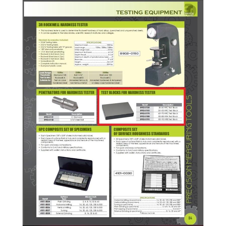 HHIP 8902-0170 60-70 HRC Rockwell Standard Test Block :VB6XIAYG55:かめよし ...