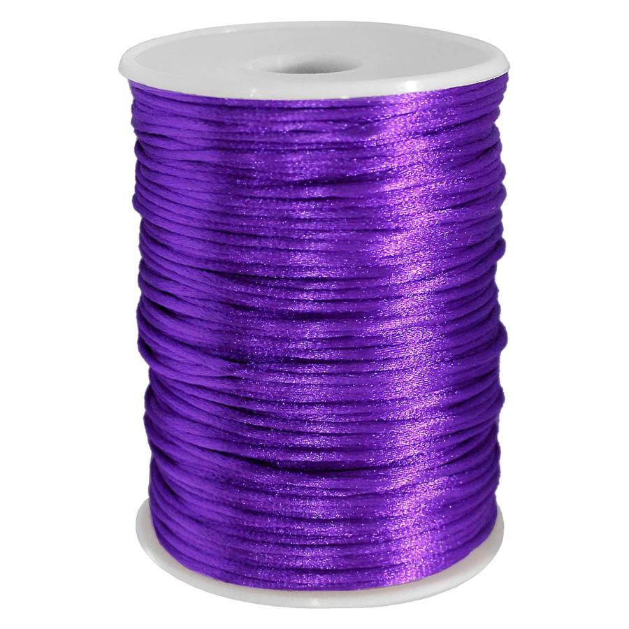 FQTANJU Purple 2mm x 100 Yards Satin Nylon Trim Cord Rattail Chinese ...