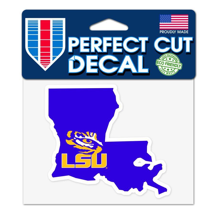 WinCraft LSU Tigers 4x5 Perfect Cut State Decal - Louisiana University ...