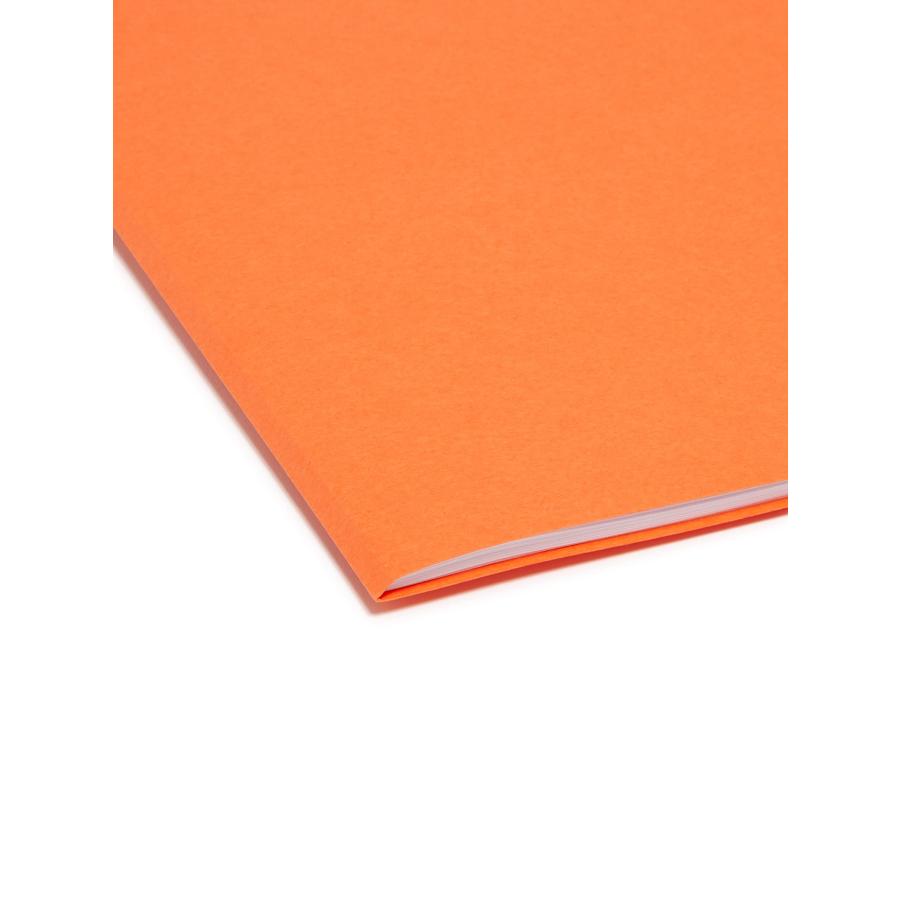 Smead File Folder Reinforced 1/3-Cut Tab Letter Size Orange 100 per Box ...