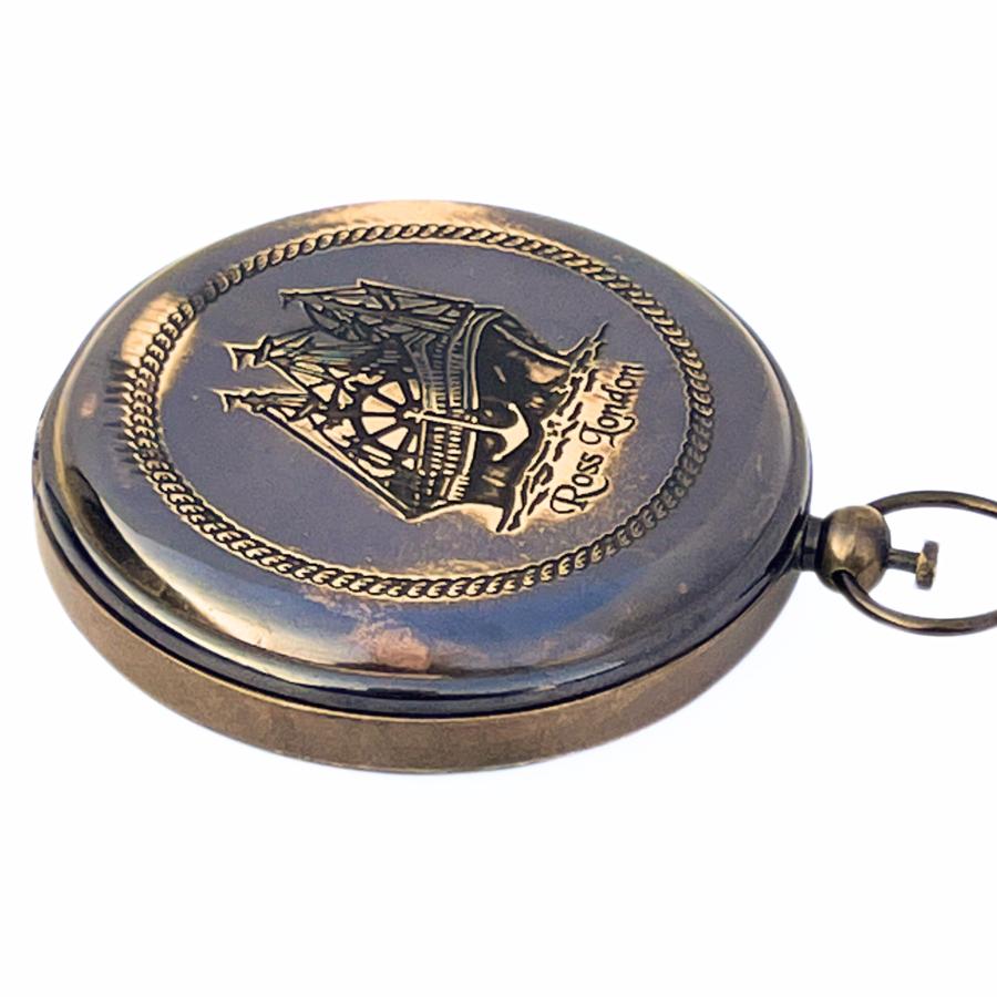 Nautical Ross London Brass Round Pocket Compass Marine Navigational ...