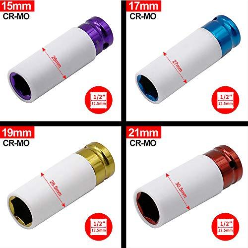 ホイールナット 用 ソケットレンチ 3本セット インパクトソケット セット 17mm 19mm 21mm * 傷防止 傷 ホイールレンチソケット アルミホイール アルミ ホイール : 上之島屋 ...