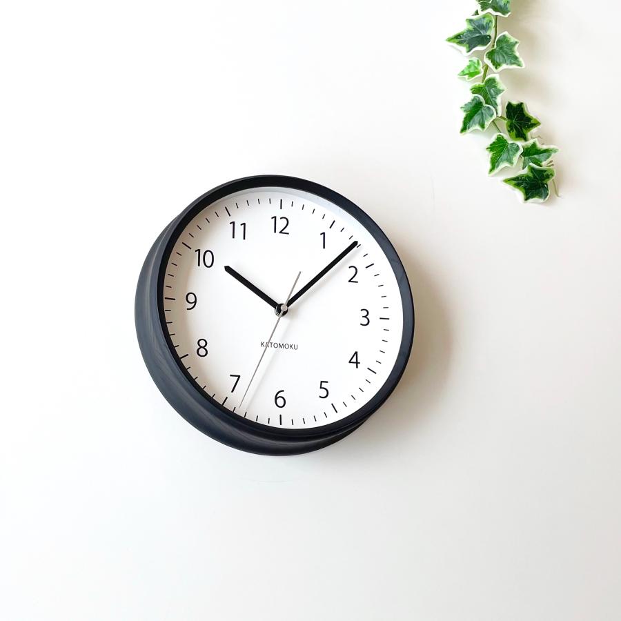 壁掛け時計 電波時計 KATOMOKU muku clock 4 ブラック km-57BKRC 連続秒針 名入れ対応品 静音 静か おしゃれ ...
