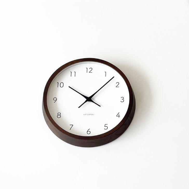 壁掛け時計 電波時計 KATOMOKU muku clock 7 ブラウン km-60BRRC 連続秒針 名入れ対応品 静音 静か おしゃれ ...